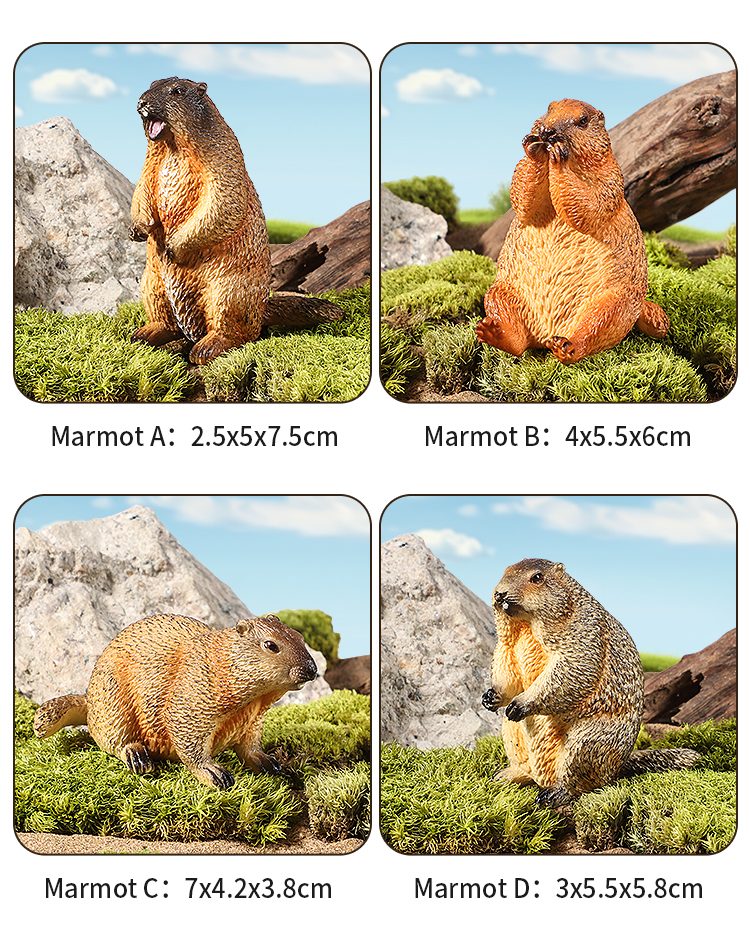 Wild Animals Simulation Rodent Marmot Capybara Model Action Figure ...