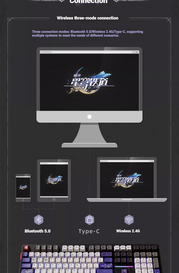 Mihoyo Acheron Honkai: Star Rail character themed backlit mechanical ...