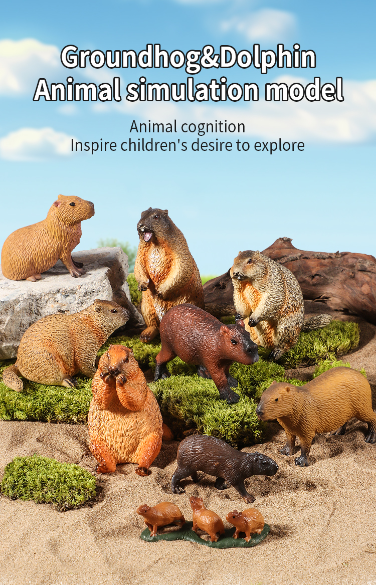 Simulation Animals Toys Model Mini Cute Wild Nutria Marmot Capybara ...