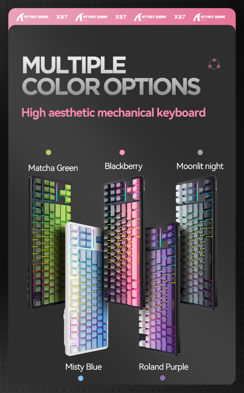 Attack Shark X87 Macro Drive Bluetooth Gaming Keyboard,Side Engraved ...