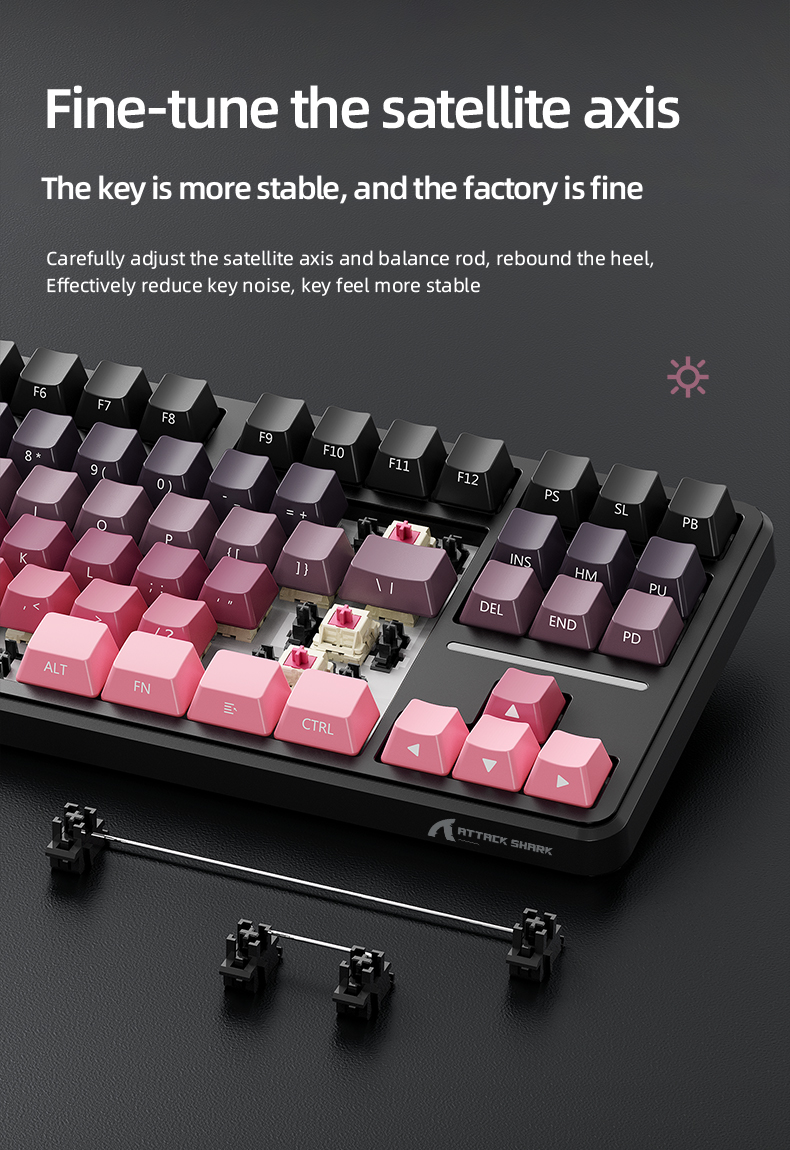 Attack Shark X87 Macro Drive Bluetooth Gaming Keyboard,Side Engraved ...