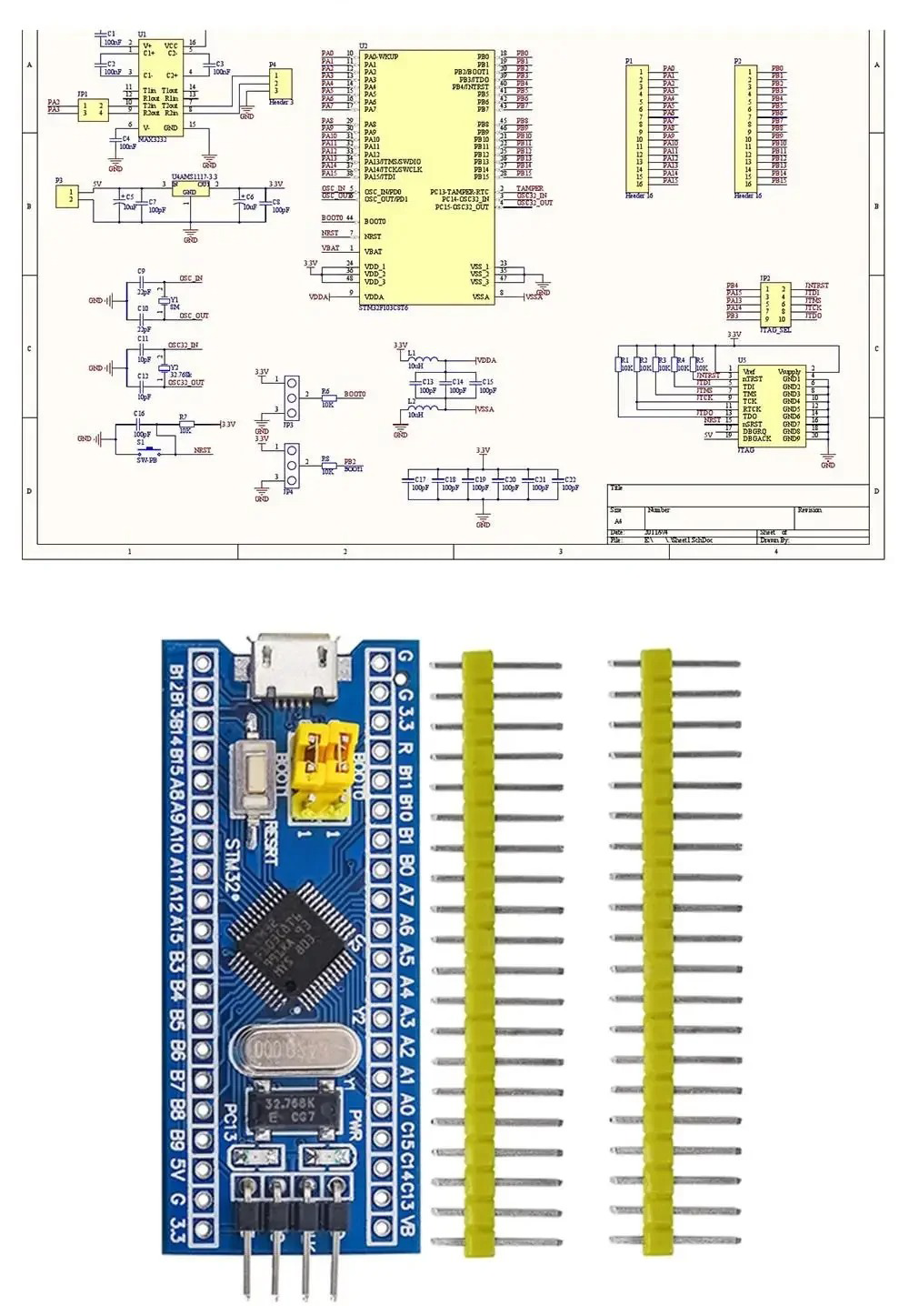 Stm32f103c8t6 Ch32f103c8t6 Arm Stm32 Minimum System Development Board Stm32f401 Stm32f411 St 