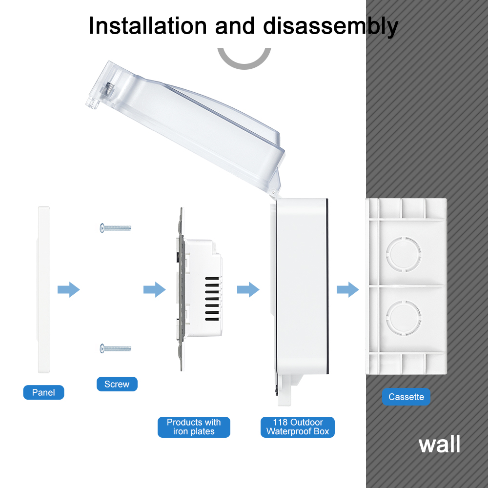 VISWE usb outlet power socket 2 pin socket waterproof box junction box ...