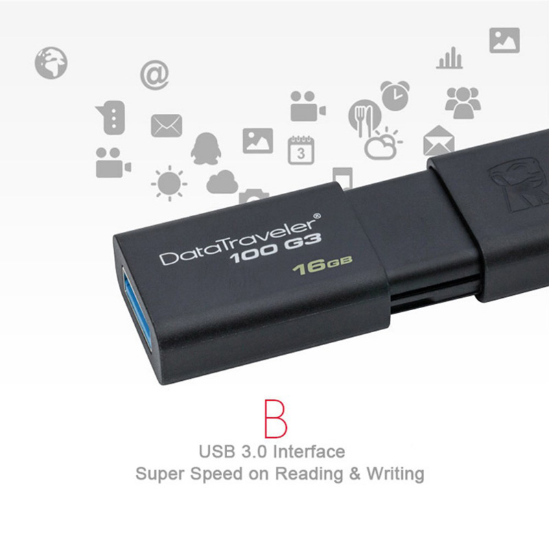 Kingston USB Flash Drive 8GB 16GB 32GB 64GB 128GB DT100G3 256GB USB 3.0 ...