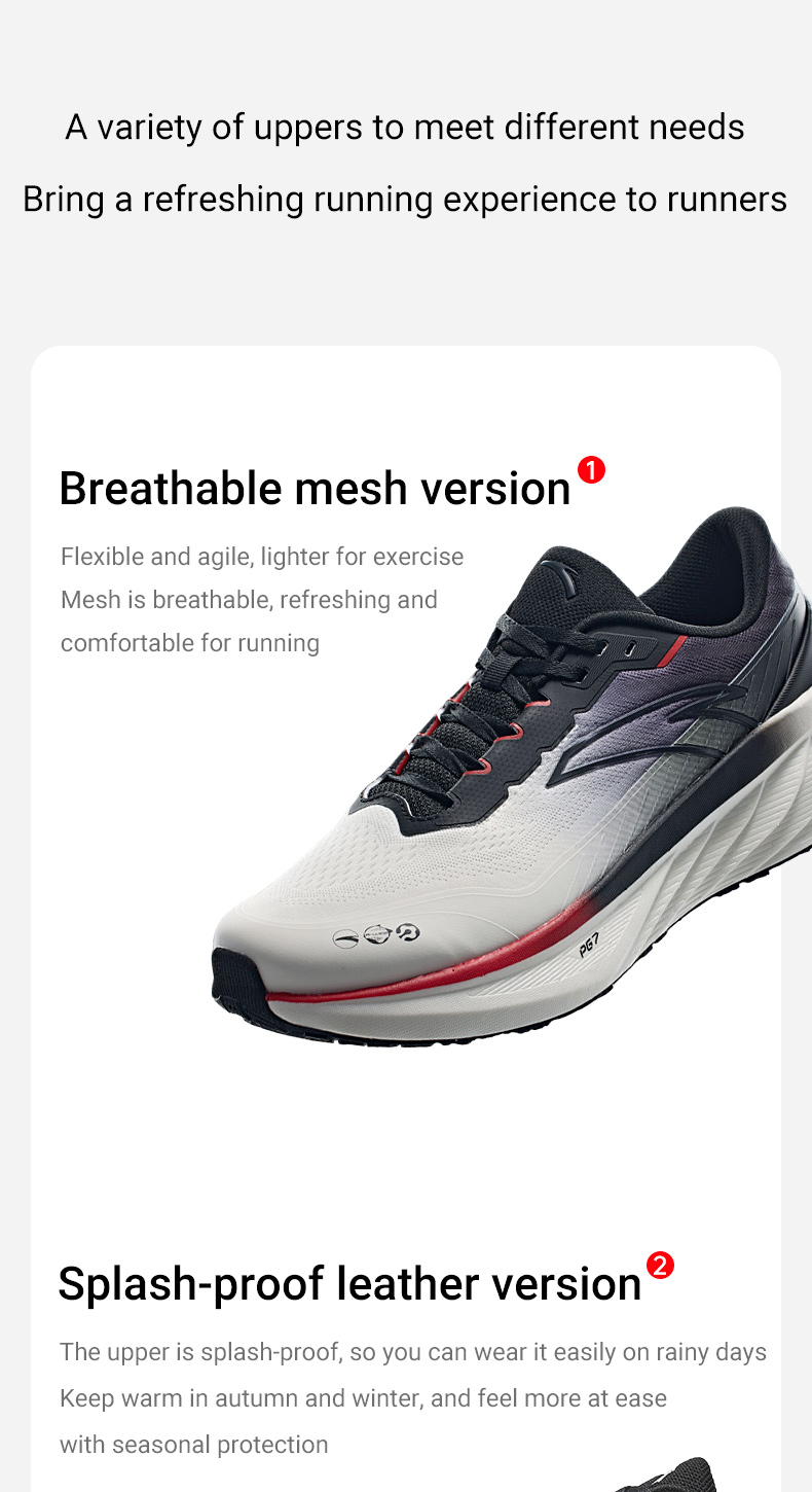 ANTA Men Float PG 7 Running Shoes 2E Widefoot Waterproof Rebound ...