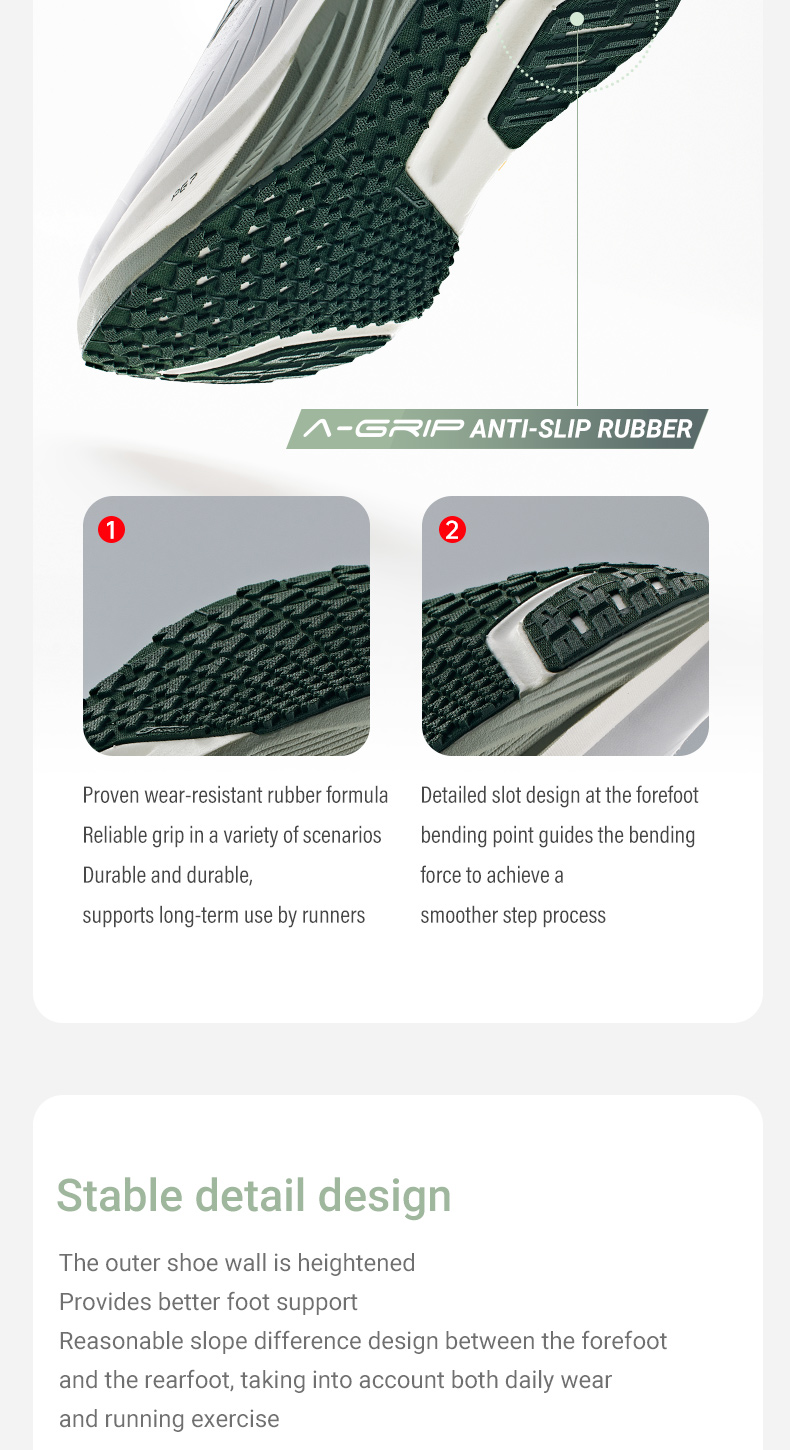 ANTA Men Float PG 7 Running Shoes 2E Widefoot Waterproof Rebound ...