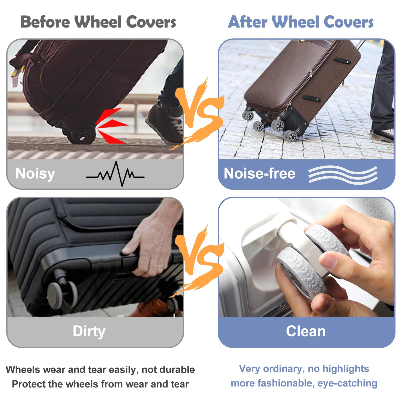 New Luggage Wheel Protection Cover Upgraded With Thickened Wheel Cover ...
