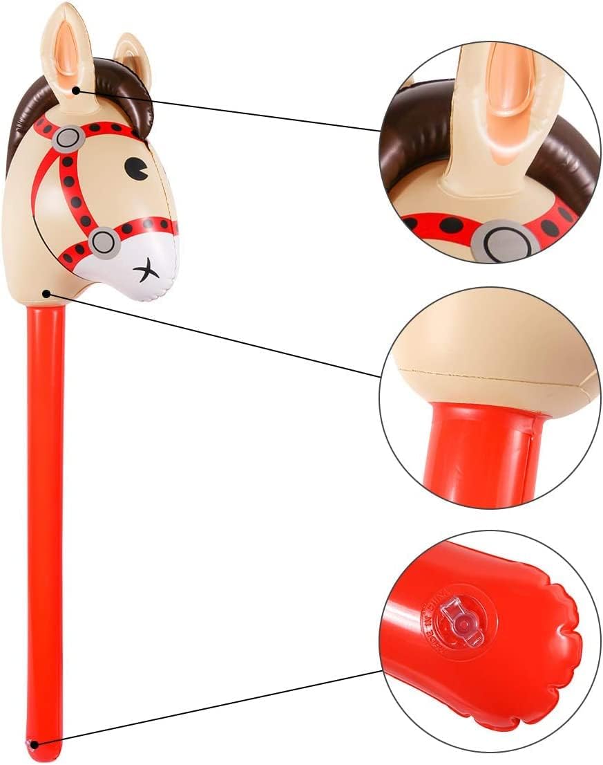 1 Piece Inflatable Stick Horse, Inflatable Horse Head Stick Horse ...