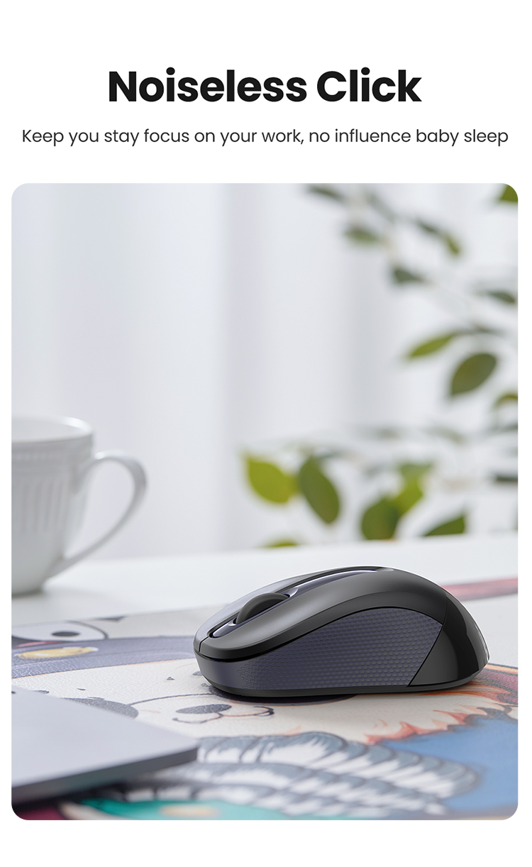 Ugreen Wireless Mouse Mute 2.4g 2400dpi Ergonomic Computer Office Mute ...