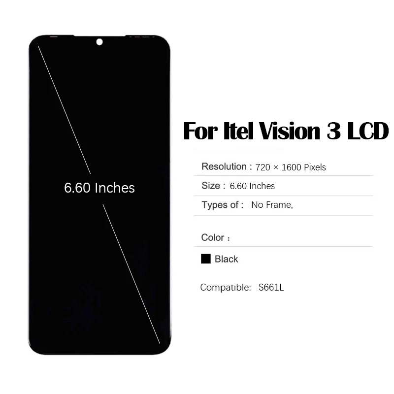For Itel Vision 3 S661LP S661L LCD Display Touch Screen Digitizer Panel ...