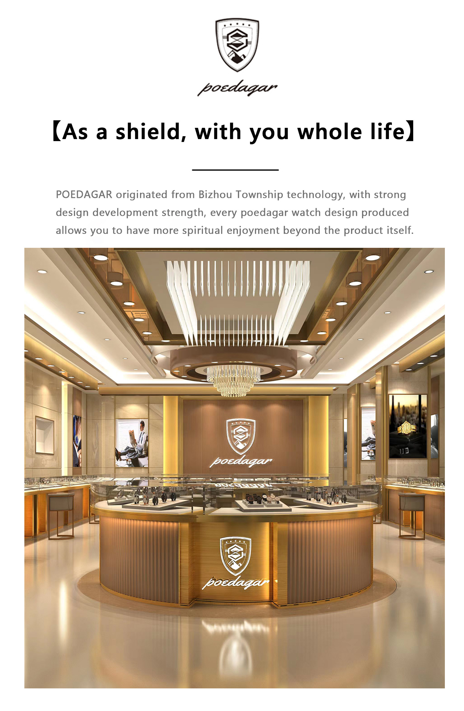 POEDAGAR Gold Watch For Men Waterproof Original Fashion Luxury Mens ...