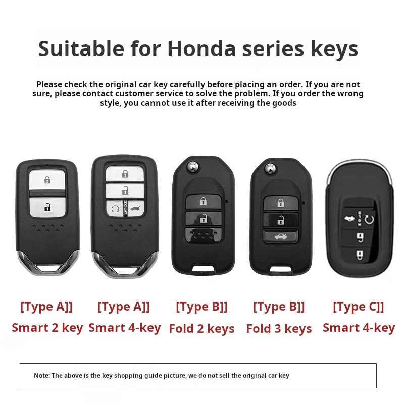 For NEW Honda Car Key Cover For Honda Civic CRV BRV City Accord 2014 to ...