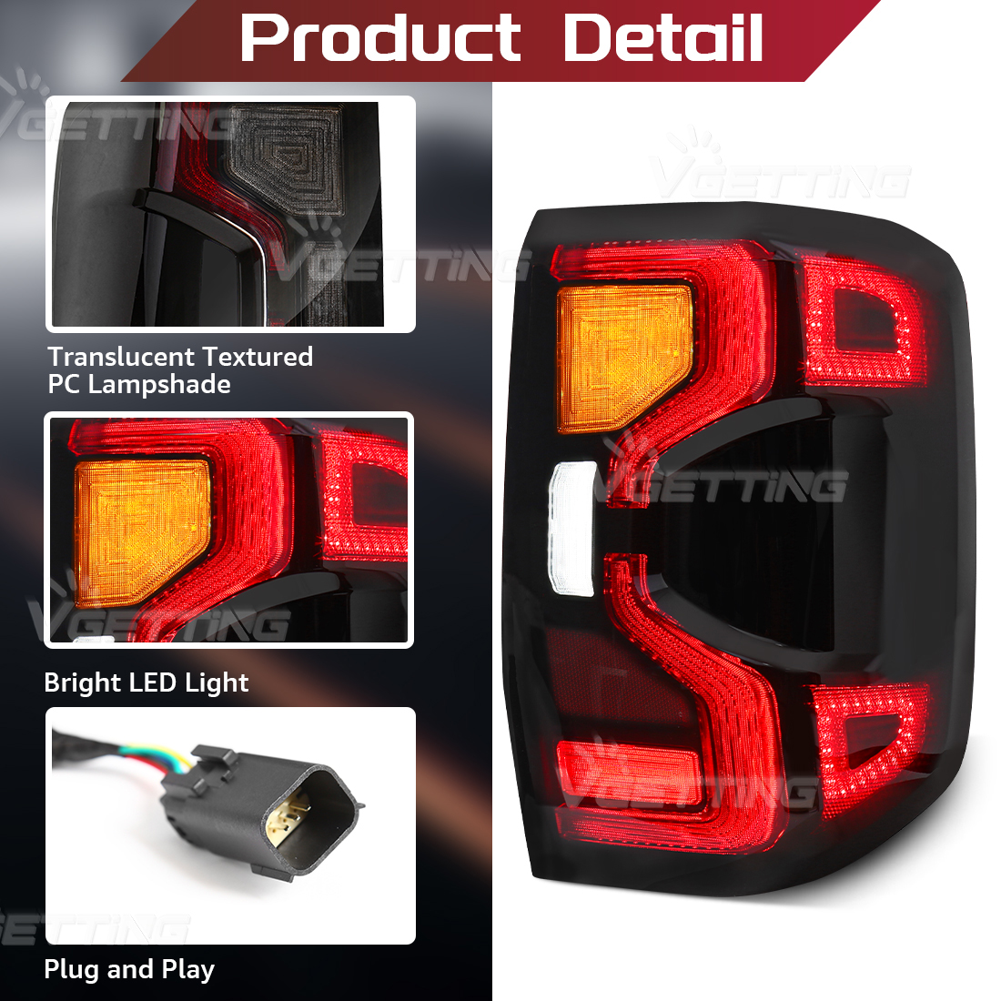 LED Rear Tail Light For Ford Ranger T9 Xl Xlt WIldtrack 2022 2023 2024 ...