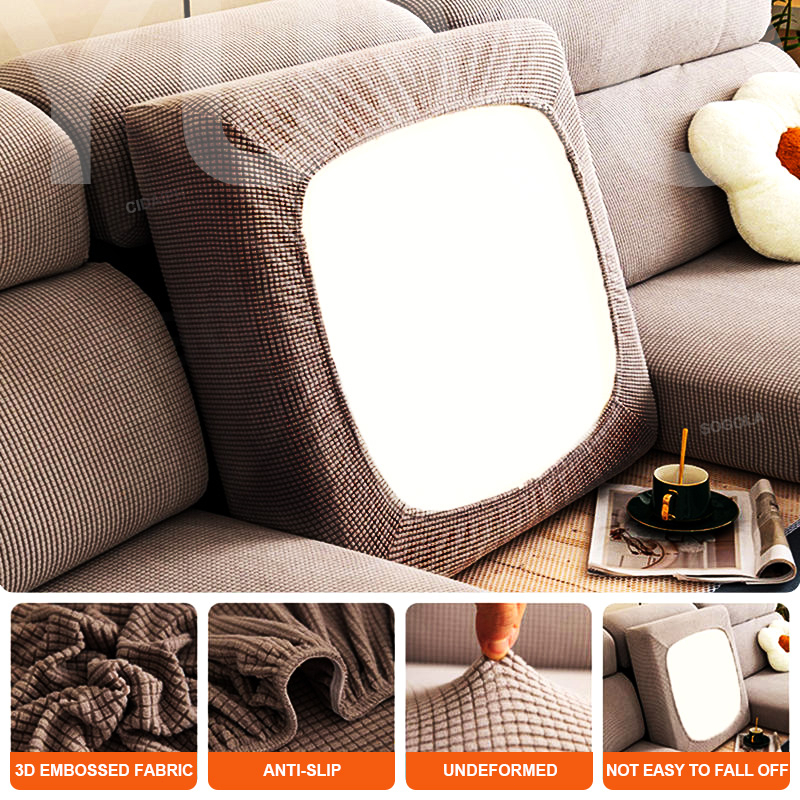 1/2/3/4-seater L-shaped Suede Sofa Dust Cover Elastic Sofa Seat Cover ...