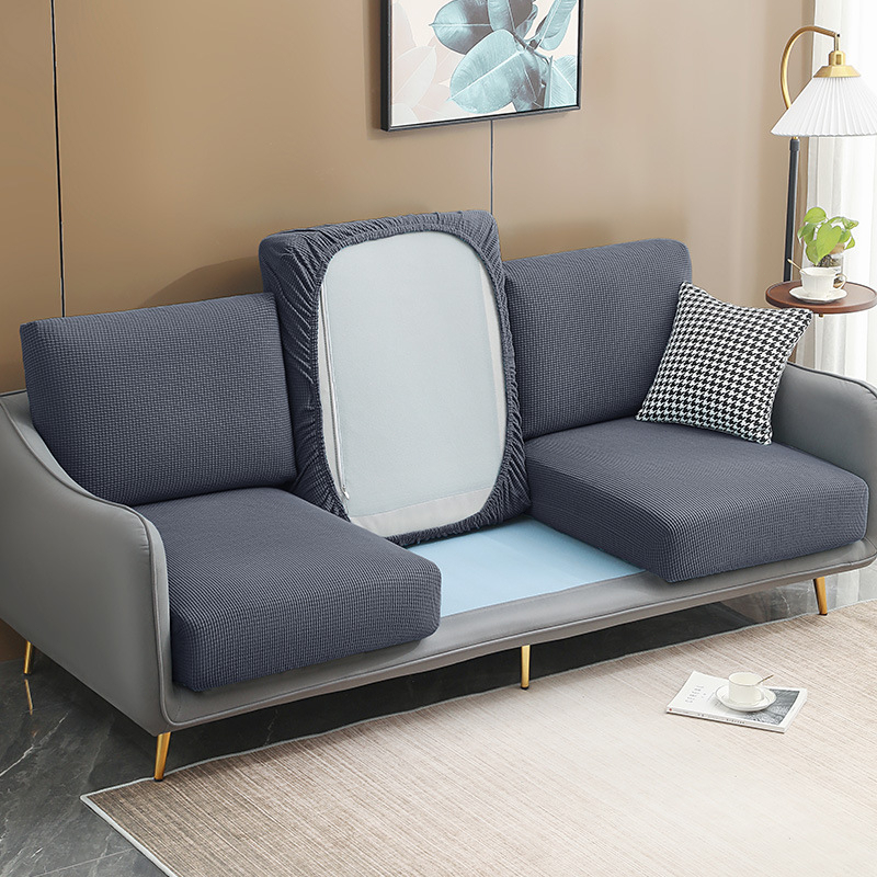 1/2/3/4-seater L-shaped Suede Sofa Dust Cover Elastic Sofa Seat Cover ...