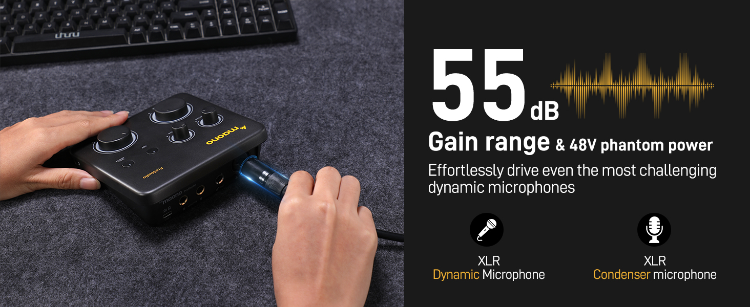 Maono PS22 Lite USB Audio Interface with XLR Input 24-bit/192kHz Routing Software LOOPBACK ASIO ...