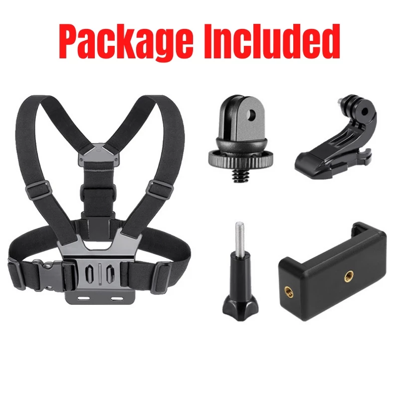 Adjustable Chest Mount For Phone GoPro Camera Body Harness Strap Clip ...