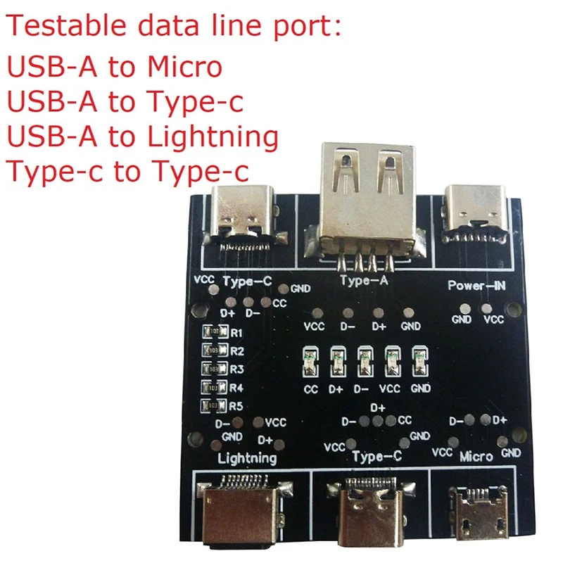 DT3 Data Cable Detection Board Type-C Micro USB C Cable Tester Short ...