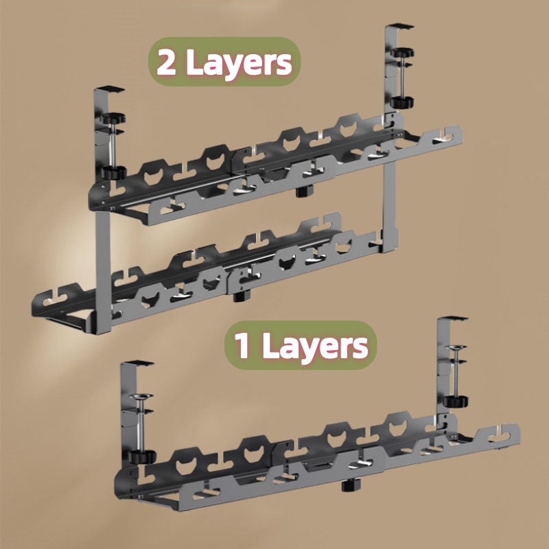 *Extendable* Under Desk Cable Management Wire Organizer Tray Pc Cabel ...