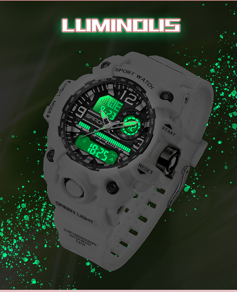 SANDA 3353-2 display watches for men waterproof gift Wristwatches ...