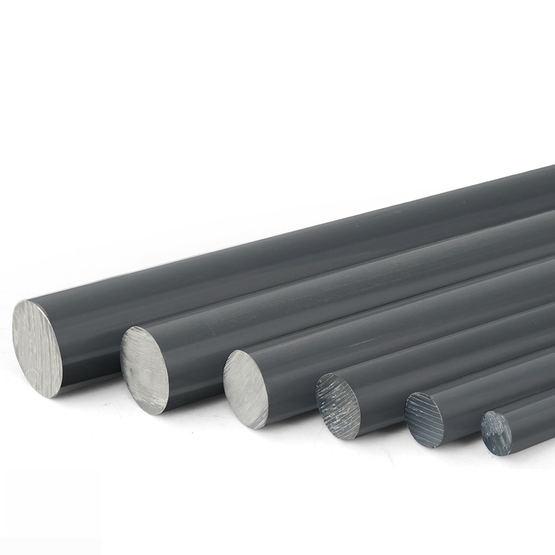 Gray Pure PVC Bar /UPVC Round Rod Stick Resistance To Acid Alkali Rod ...