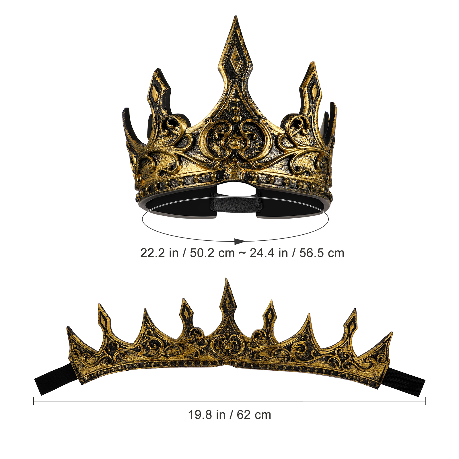 King Crown Halloween Cosplay Coronation Headdress para sa Lalaki Prom ...