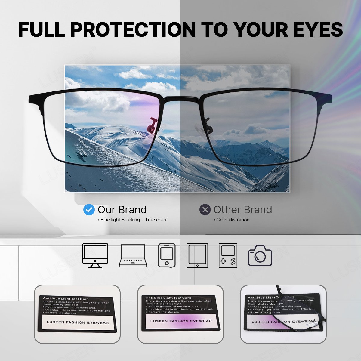 LUSEEN Eyewear Photochromic Anti Radiation Eyeglass Anti Blue Lens For ...