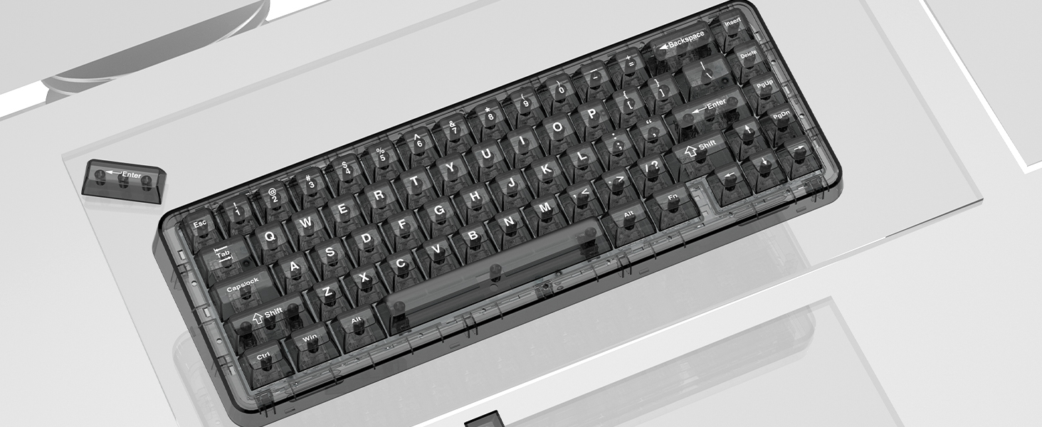 Womier Transparent RGB Keycaps 114 Keys Shine Through Crystal PBT ...