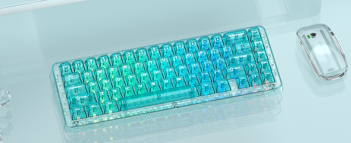 WOMIER 114 Keys Clear Green MDA Profile Keycaps Transparent Key Cap ...