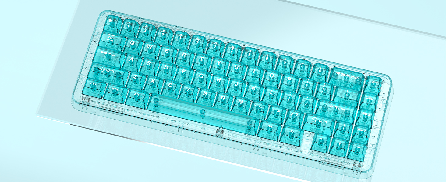 WOMIER 114 Keys Clear Green MDA Profile Keycaps Transparent Key Cap ...