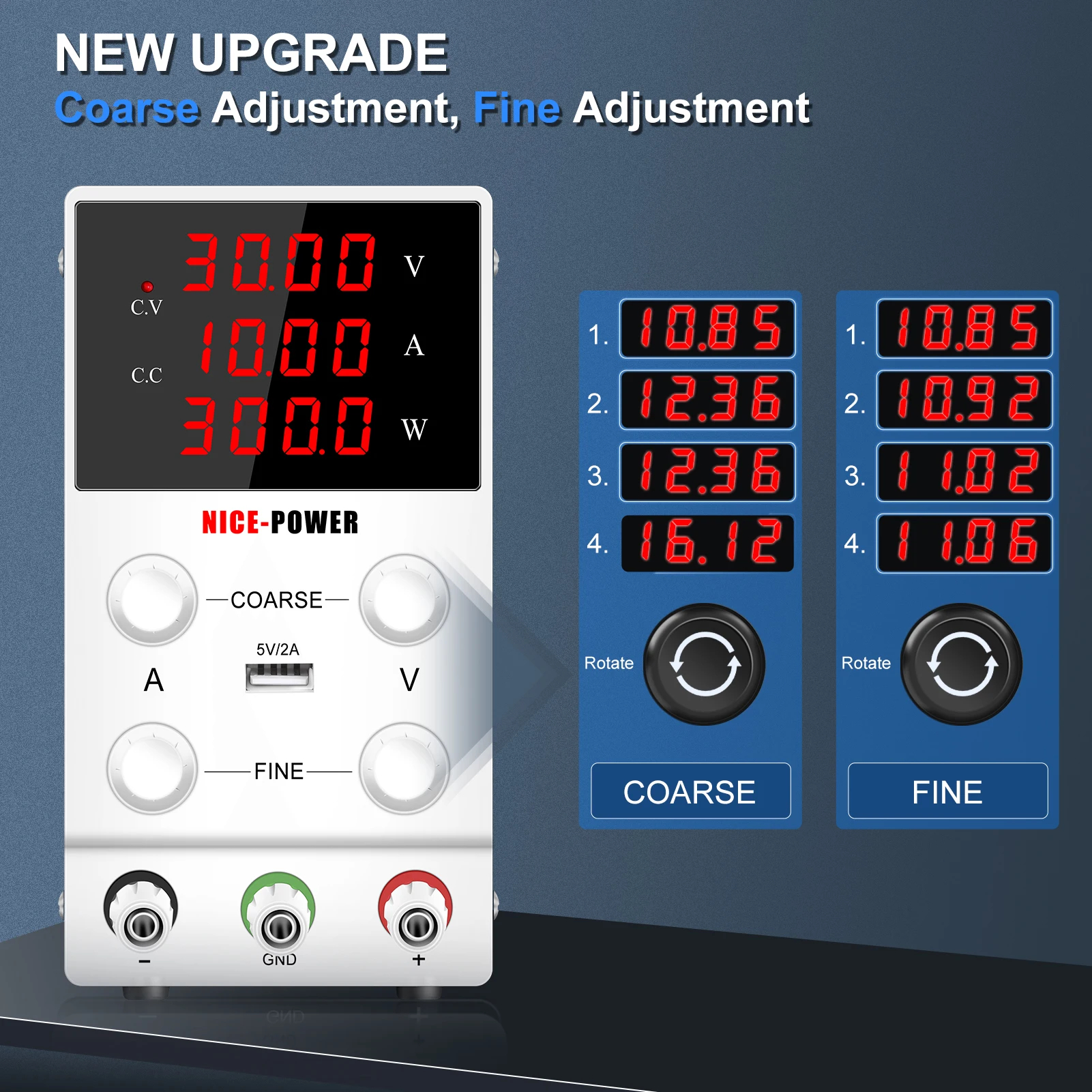 NICE-POWER 30V 10A Bench Lab Regulator Power Supply Adjustable Voltage ...
