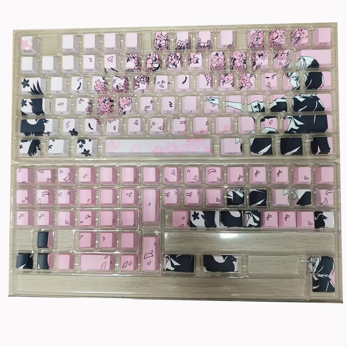 Raven Sakura Keycaps SIde Print Light through Cherry profile PBT ...