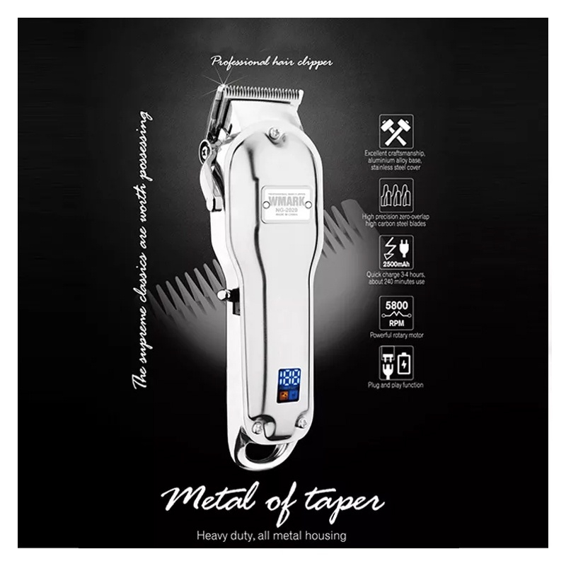 Wmark NG-2020B Wireless Metal Hair Clipper with Lcd Display 2500mah ...