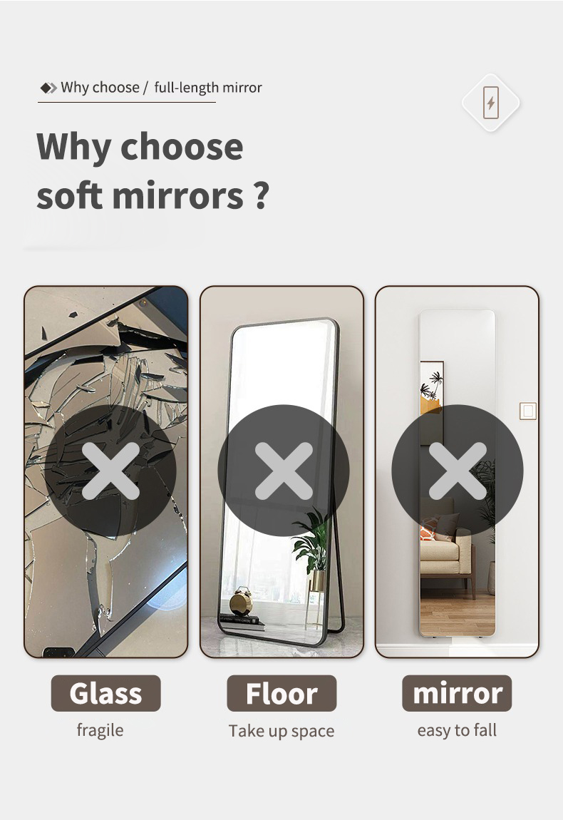 Full Length Mirror Acrylic Wall Mirror Explosion-Proof shatterproof ...