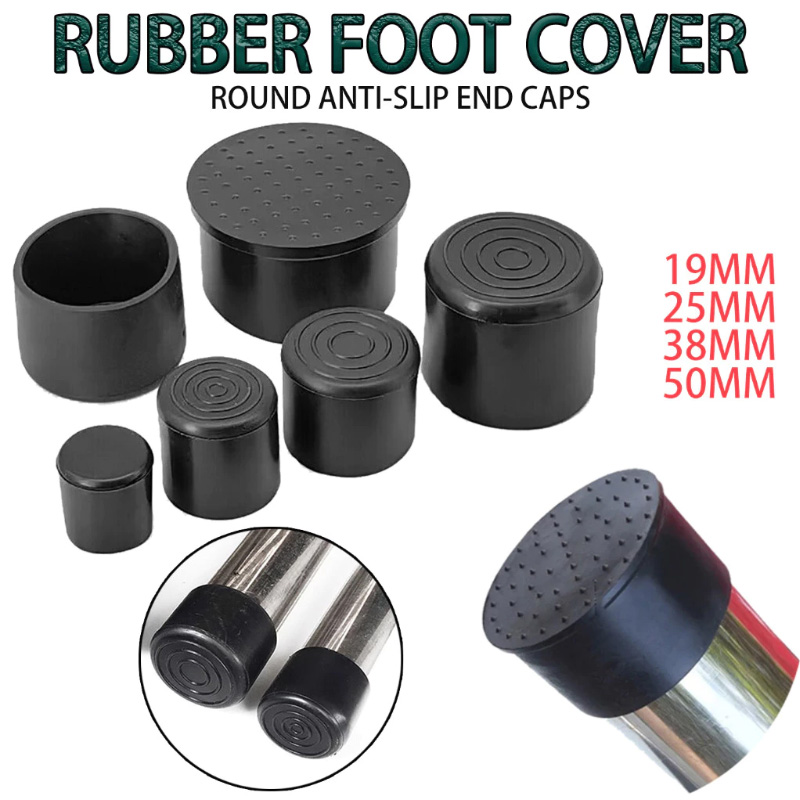 Furniture Table Feet Protector Rubber Foot Covers Round Chair Leg Caps ...