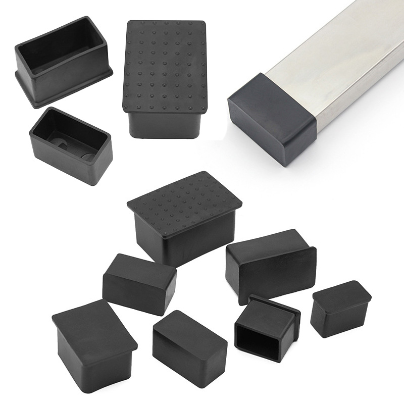 Square Rectangle Rubber Footings Chair Table Foot Cover Furniture Anti ...
