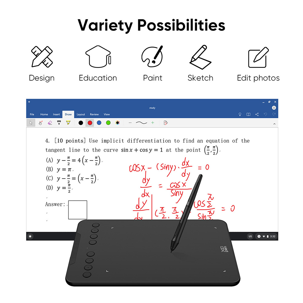 XPPen DECO01V3 Drawing Tablet Graphic Tablet Digital Pen Tablet With ...