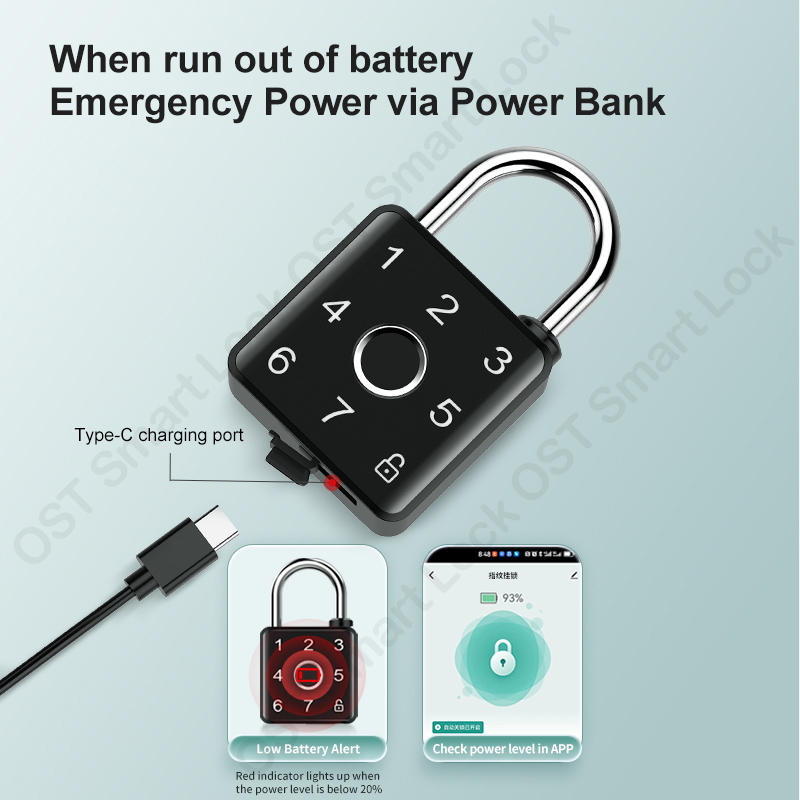 Smart Multi-functional Fingerprint Password Padlock for cabinet door ...