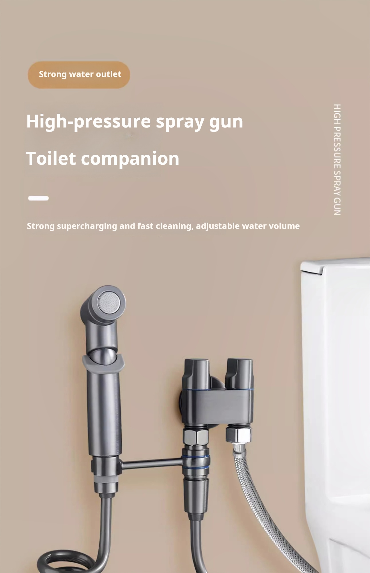Toilet companion spray gun, one inlet and two outlet angle valve, high ...