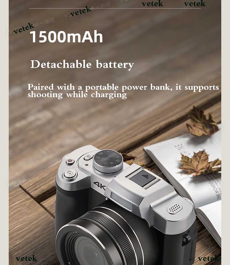 VETEK9 Camera 84MP Digital Camera 6K Camera 3.0 Flip Touch Screen 18X ...