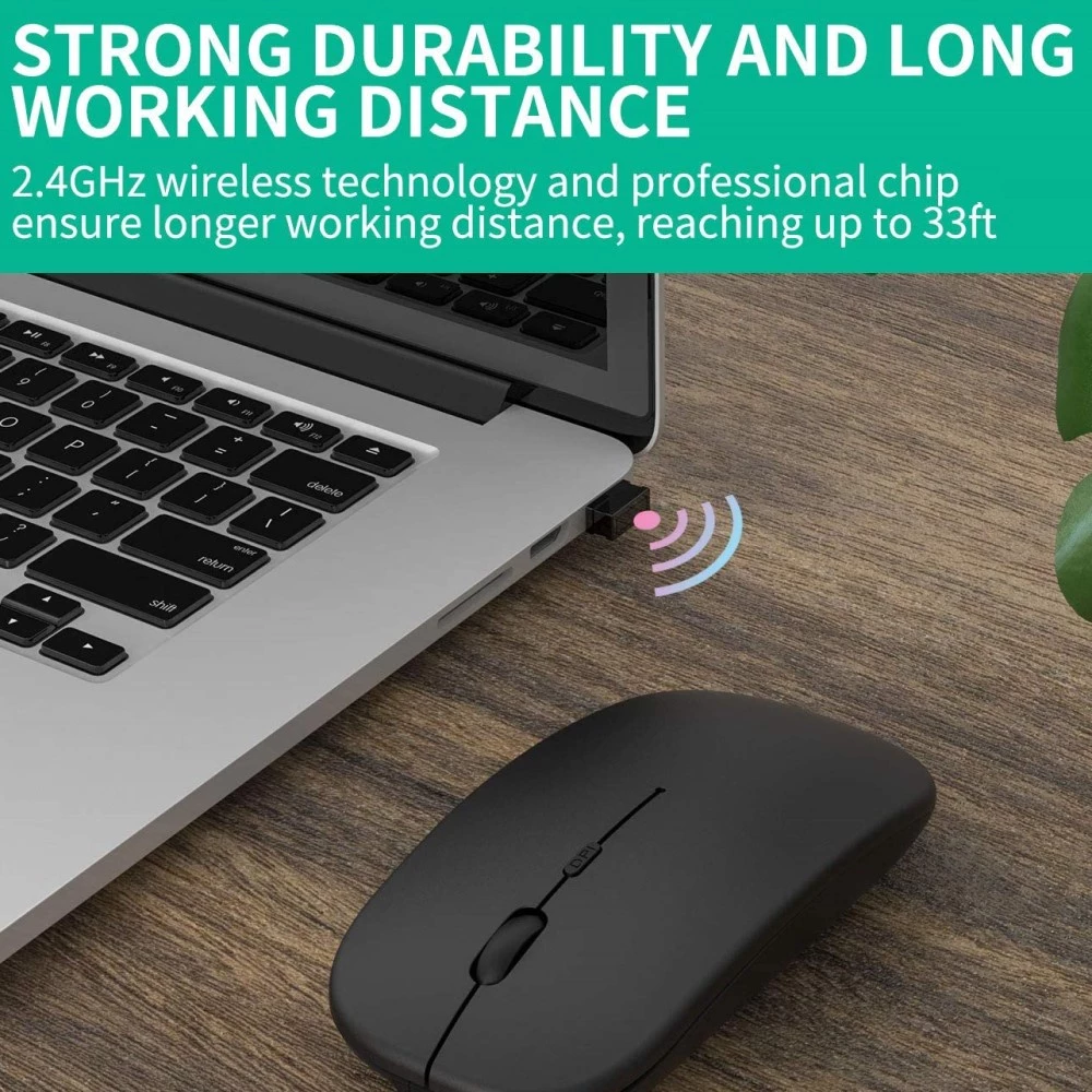 Wireless Mouse Bluetooth 2.4G RGB Light Rechargeable Mice Silent Mute ...