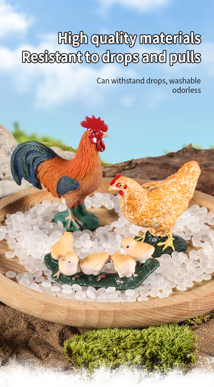 Simulation Farm Animals Poultry Turkey Rooster Hen Figurines Model ...