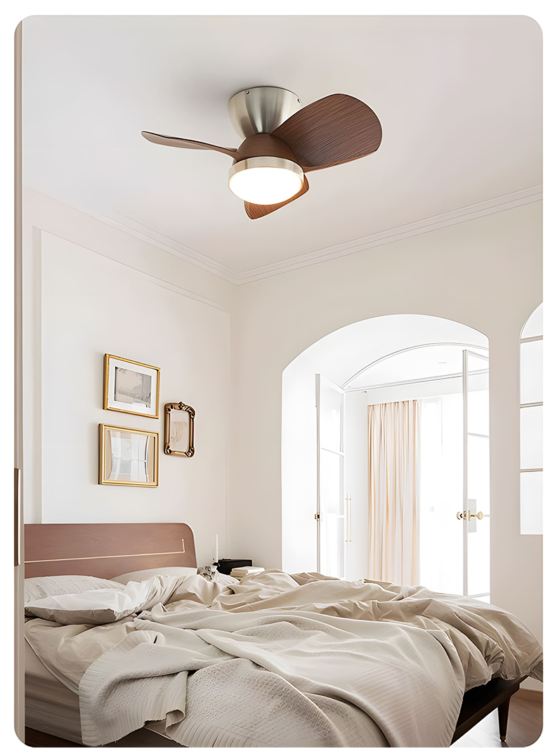 GEJIESE Wooden ceiling fan with light large wind power 24/28inch ...