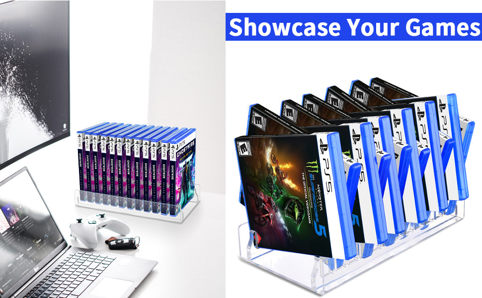 Acrylic Video Game Storage Organizer Stand for PS5 PS4 PS3 Game Case ...