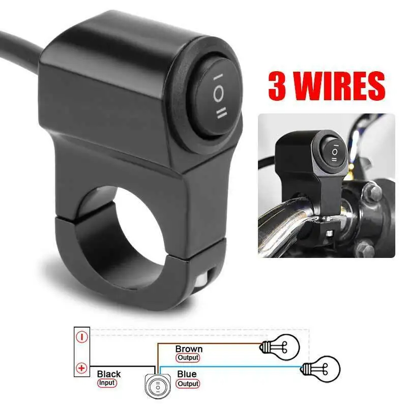 Motorcycle Handlebar Headlight Switch Motorbike Fog Spotlight On/Off ...