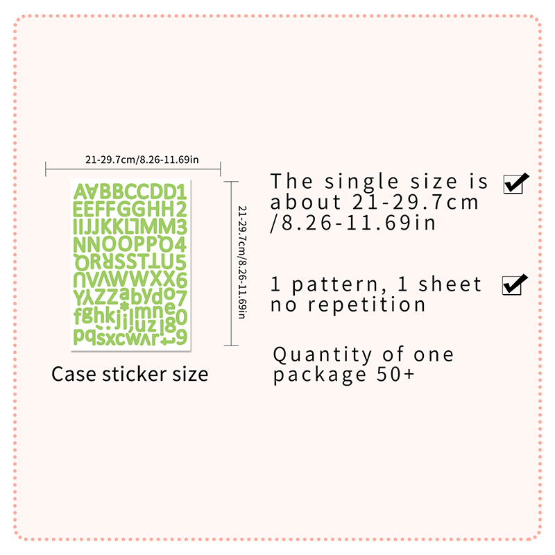 A4 Size Colored English Letters Number Symbol Stickers DIY Photo for ...