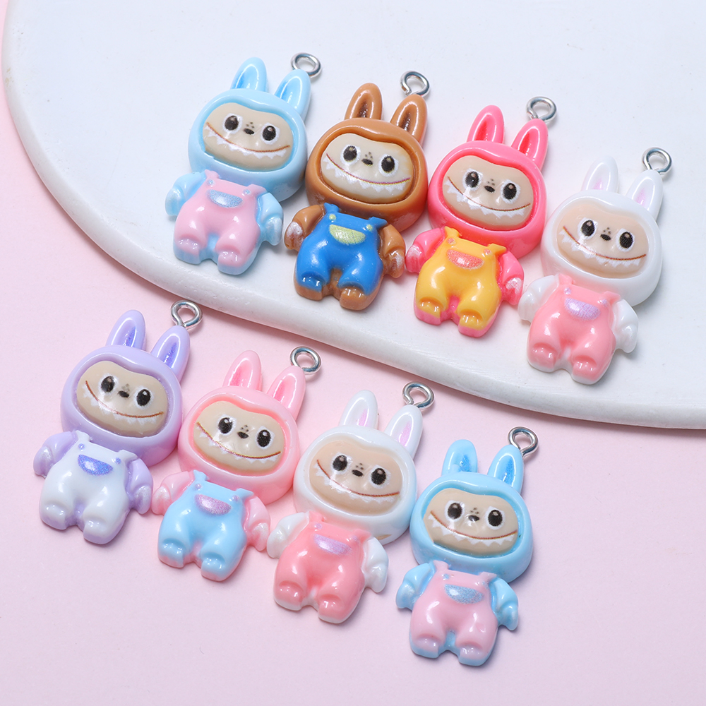 4pcs Labubu Accessories Charm Cartoon Cute Resin Hairpin Decor DIY ...