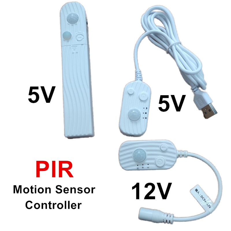 12V or 5V USB PIR Motion Sensor Controller for 5050 2835 COB LED Strip ...