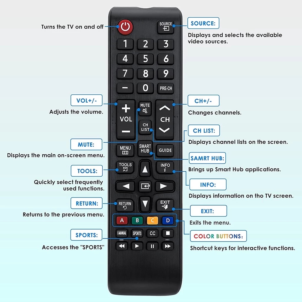 Universal Remote Control Compatible for Samsung Smart-TV LCD LED UHD ...