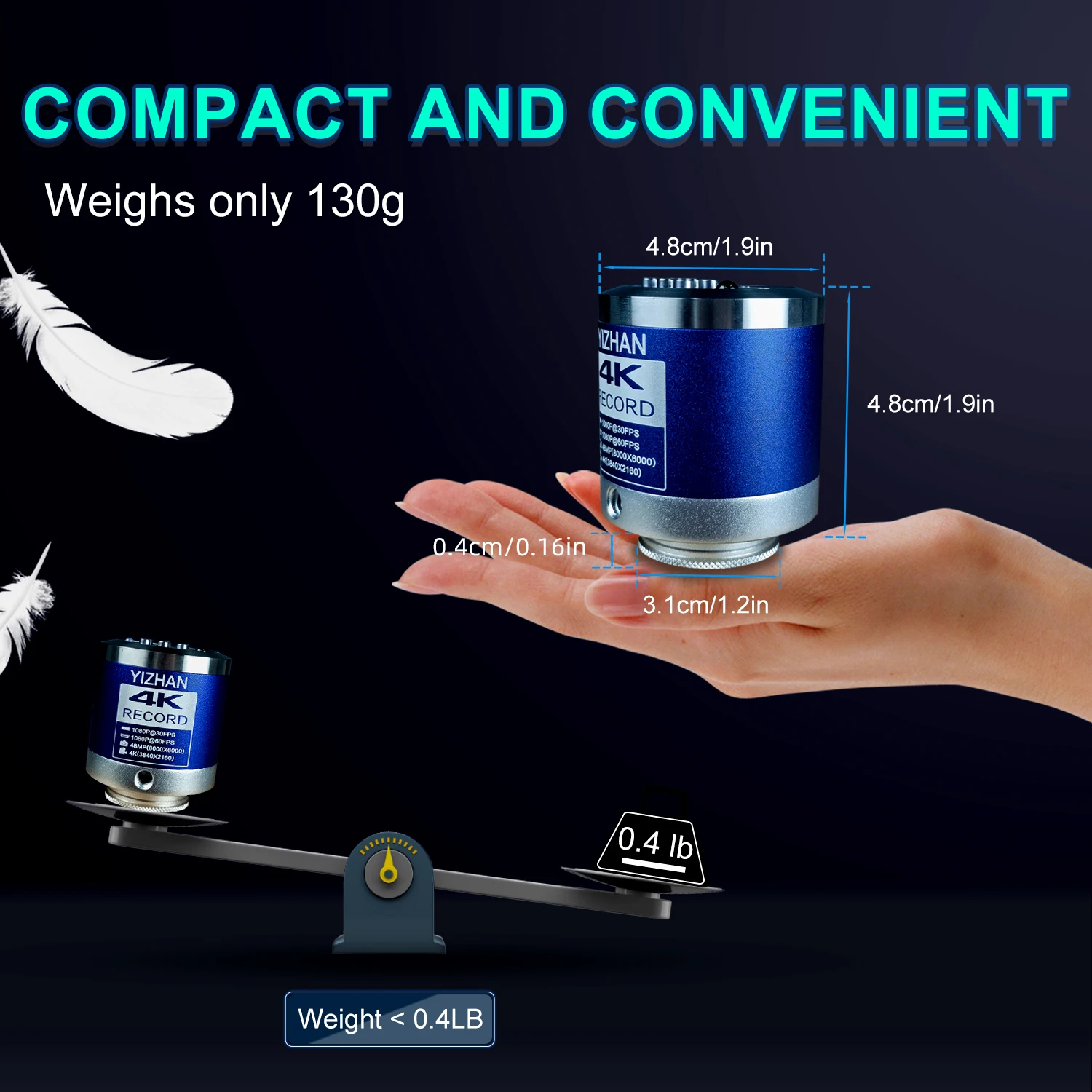 YIZHAN 1-180X Continuous zoom C-Mount Lens HD Electron Microscope 4K ...